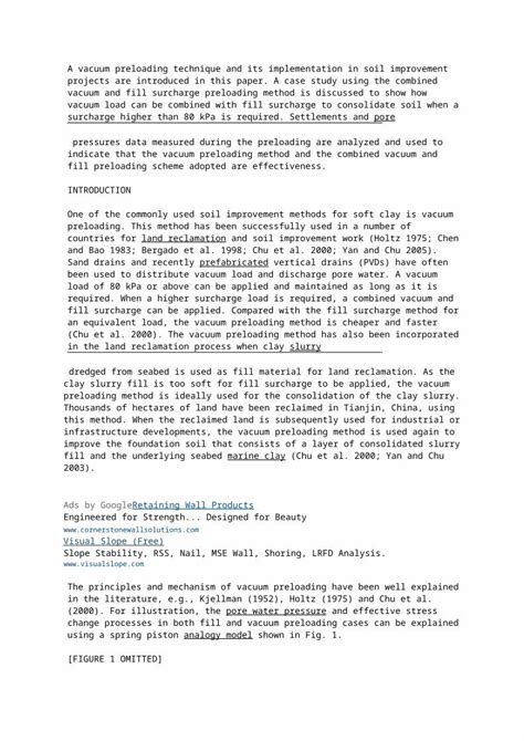 DOCX A Vacuum Preloading Technique And Its Implementation In Soil Improvement Projects Are
