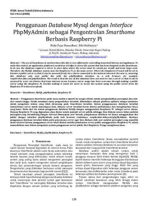 Pdf Penggunaan Database Mysql Dengan Interface Phpmyadmin Sebagai