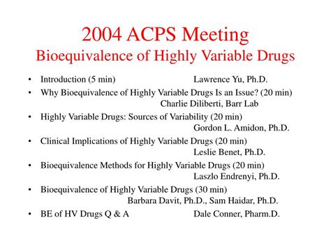 Ppt Bioequivalence Of Highly Variable Drugs Powerpoint Presentation Free Download Id 4524244