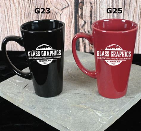 16oz Java Mugs Glass Graphics