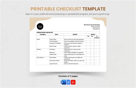 Checklist Template In Word FREE Download Template Net