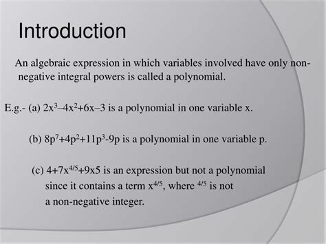 PPT POLYNOMIALS PowerPoint Presentation Free Download ID