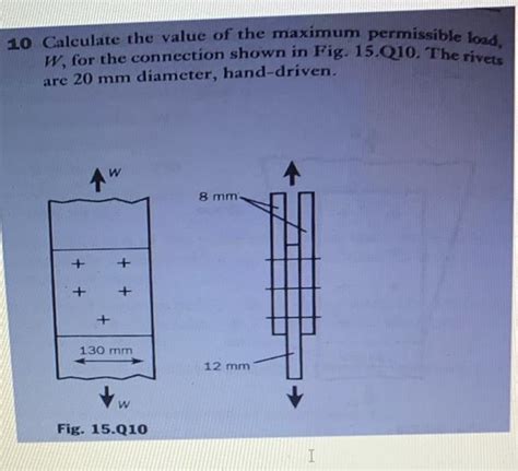 Solved 10 Calculate The Value Of The Maximum Permissible