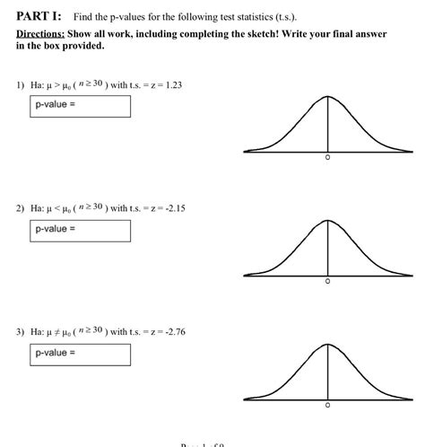 Solved PART I Find The P Values For The Following Test Chegg Com