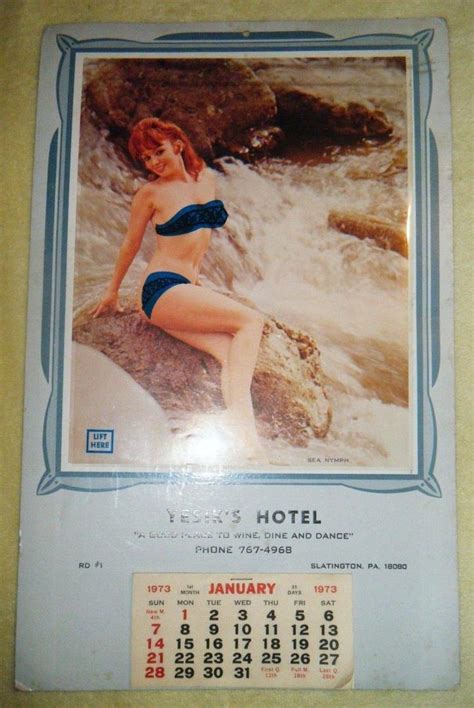 Vintage 1973 Pin Up Naked Woman Calendar Sea Nymph Advertising Yesiks
