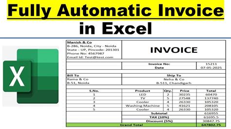 fully automatic invoice in excel fully automatic invoice in ms excel