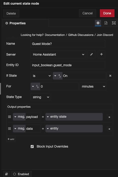 using guest mode toggle button in node red automation node red
