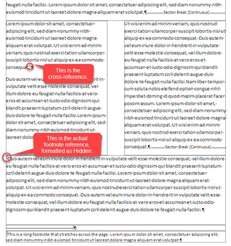 Footnotes Spanning Columns