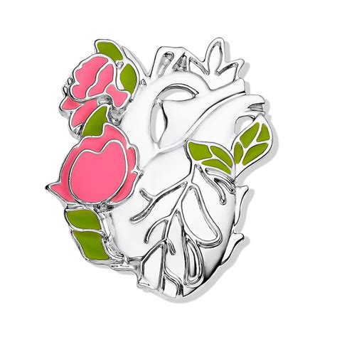 Human Anatomy Flower Heart Enamel Pin Distinct Pins