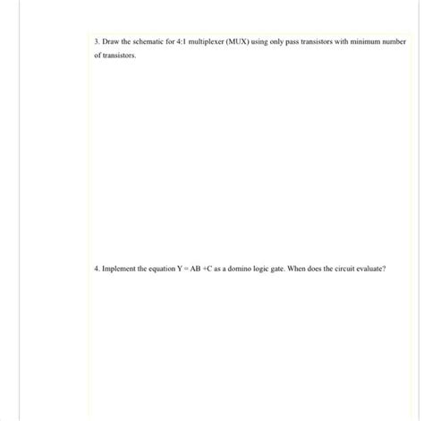 Solved 3 Draw The Schematic For 41 Multiplexer Mux U