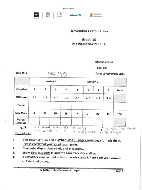 2013 Ieb G10 Maths Nov Paper 2 Mg Pdf