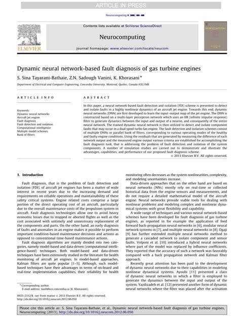 pdf dynamic neural network based fault diagnosis of gas turbine