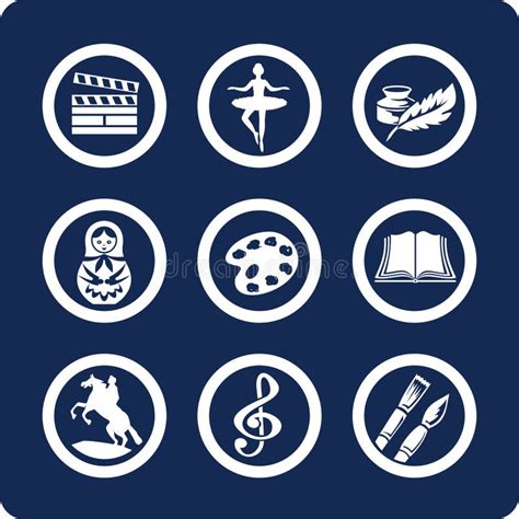 Iconos De La Cultura Y Del Arte Fije 12 Parte 1 Ilustración Del