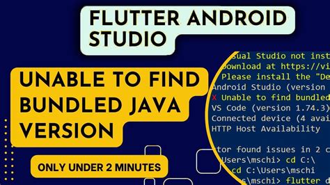 Unable To Find Bundled Java Version For Android Studio On Flutter Solved Web Tech Youtube