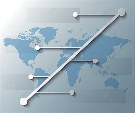 Visual Representation Of Information Using A World Map And Interconnected Lines Vector Web