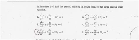 Solved In Exercises Find The General Solution In Scalar Chegg Com