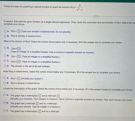 Solved Follow The Steps For Graphing A Rational Function To