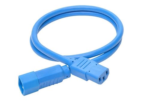 Tripp Lite Heavy Duty Power Extension Cord 15a 14 Awg C14 To C13 Blue 3 P005 003 Abl Cables