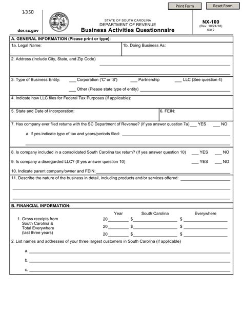 Form Nx 100 Fill Out Sign Online And Download Fillable Pdf South