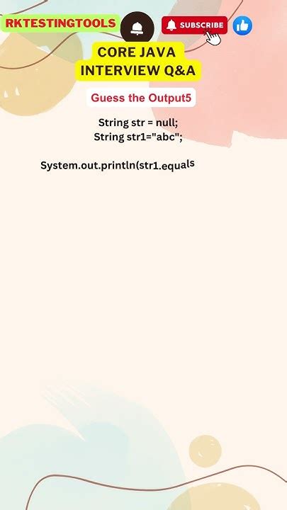 Core Java Coding Core Java Program Guess The Output5 Youtube
