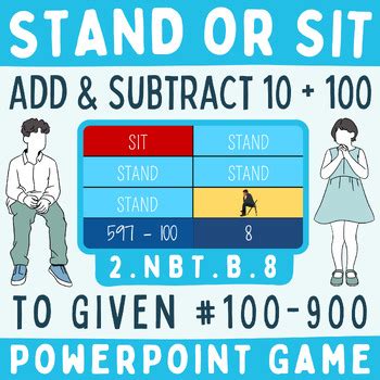 Mentally Adding Subtracting Base Ten Place Value Stand Or Sit