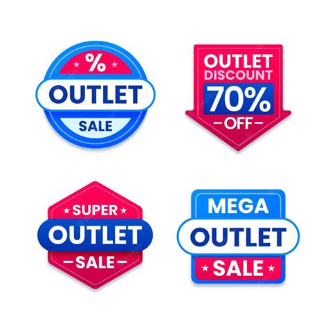 Free Vector Gradient Outlet Label Collection