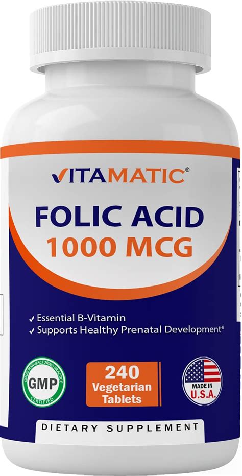 Natures Bounty Folic Acid 800 Mcg Tablets Maximum Strength