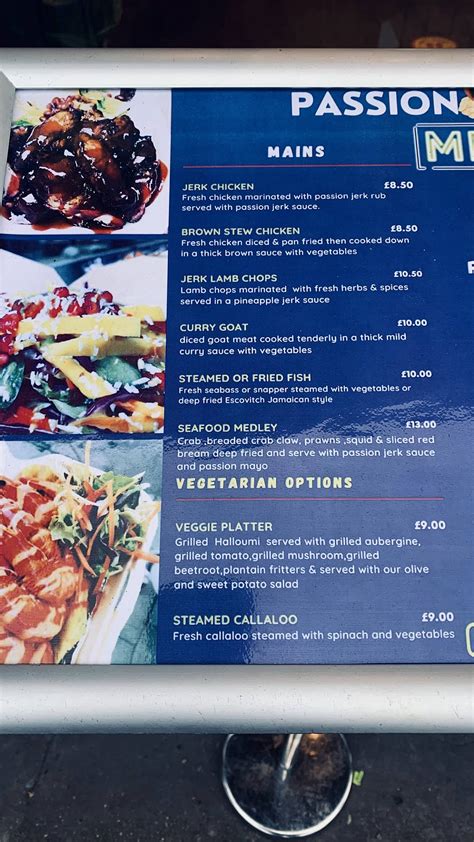 Menu At Passion Kitchen Restaurant London
