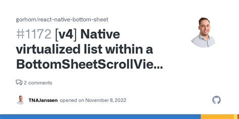 V4 Native Virtualized List Within A Bottomsheetscrollview Not Working