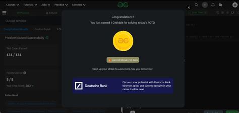 Anurag Kalra On Linkedin Geekstreak2024 Deutschebank Coding Problemsolving Geekstreak2024