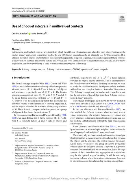 Use Of Choquet Integrals In Multivalued Contexts Request Pdf