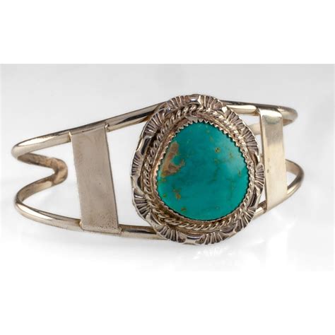 Navajo Turquoise Sterling Silver Cuff Bracelet By Bobby Etsitty Dmnd Limited