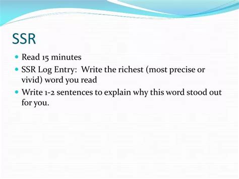 PPT SSR PowerPoint Presentation Free Download ID