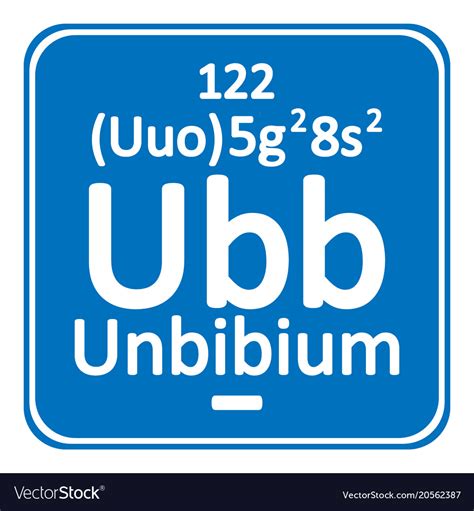 Periodic Table Element Unbinilium Icon Royalty Free Vector