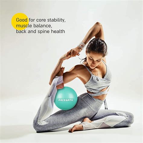 9 Inch Small Exercise Ball For Pilates Barre And Yoga Green Mini Bender Ball With Pump For Home