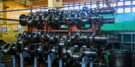 Heavy Machinery Components Arranged Neatly In A Manufacturing Facility