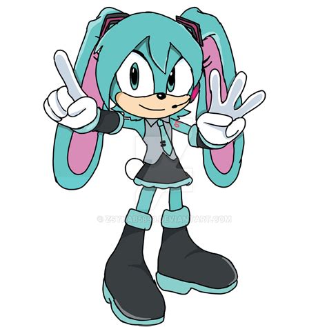 Hatsune Miku Sonic The Hedgehog Render By Zsynab5893 On Deviantart