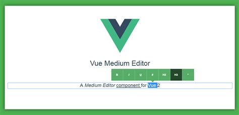 Vuemediumeditor Component For Vue 2 Vuejs Feed