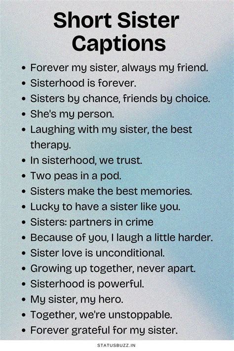 150 Sister Captions For Instagram Statusbuzz In 2025 Sister