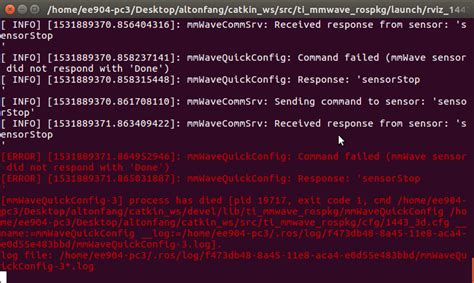 Linux AWR BOOST TI MmWave ROS Driver Setup Guide Sensors Forum Sensors TI E E Support