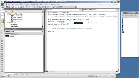 Vba Excel Windows Api V107 How To Capture Window Text Of Another Application Youtube
