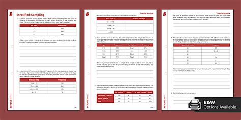 Stratified Sampling Worksheet Gcse Foundation Maths