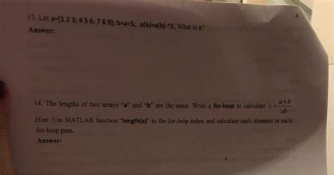 Solved The Lengths Of Two Arrays A And B Are The Same