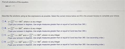 Solved Find All Solutions Of The Cx 1describe