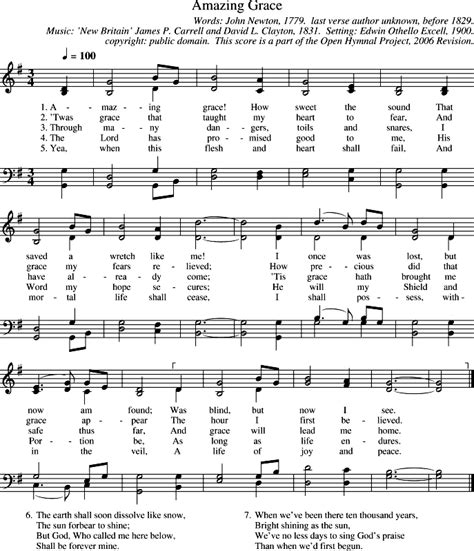 Amazing Grace Lyrics Printable Pdf Printable Templates