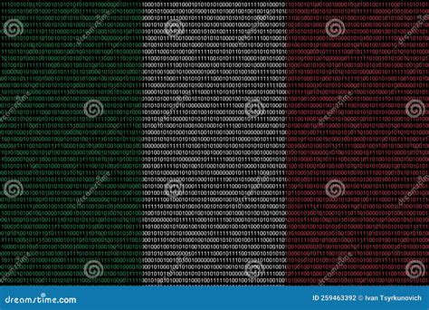 Matrix Binary Code Of Zeros And Ones In Italy Flag Colors Concept Of Computer Modern Technology