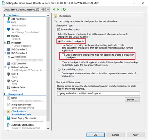 An Error Log Says A Production Checkpoint Couldnt Be Created In