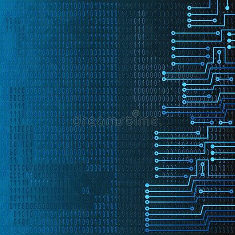 Electronic Circuit And Binary Code Stock Vector Illustration Of Modern Digital 271412395