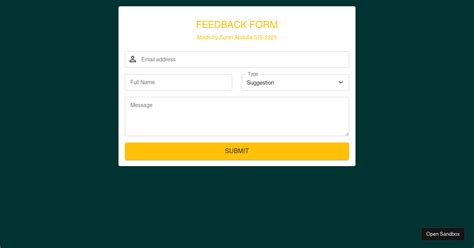 Feedback Codesandbox
