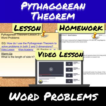 Pythagorean Theorem Lesson 2 Word Problems By Shawn Henry TPT